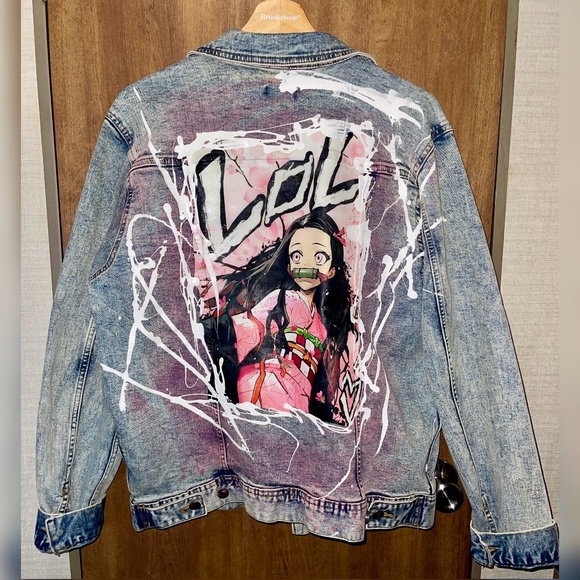 Jackets & Coats | Demon Slayer Nezuko Painted Jacket | Poshmark